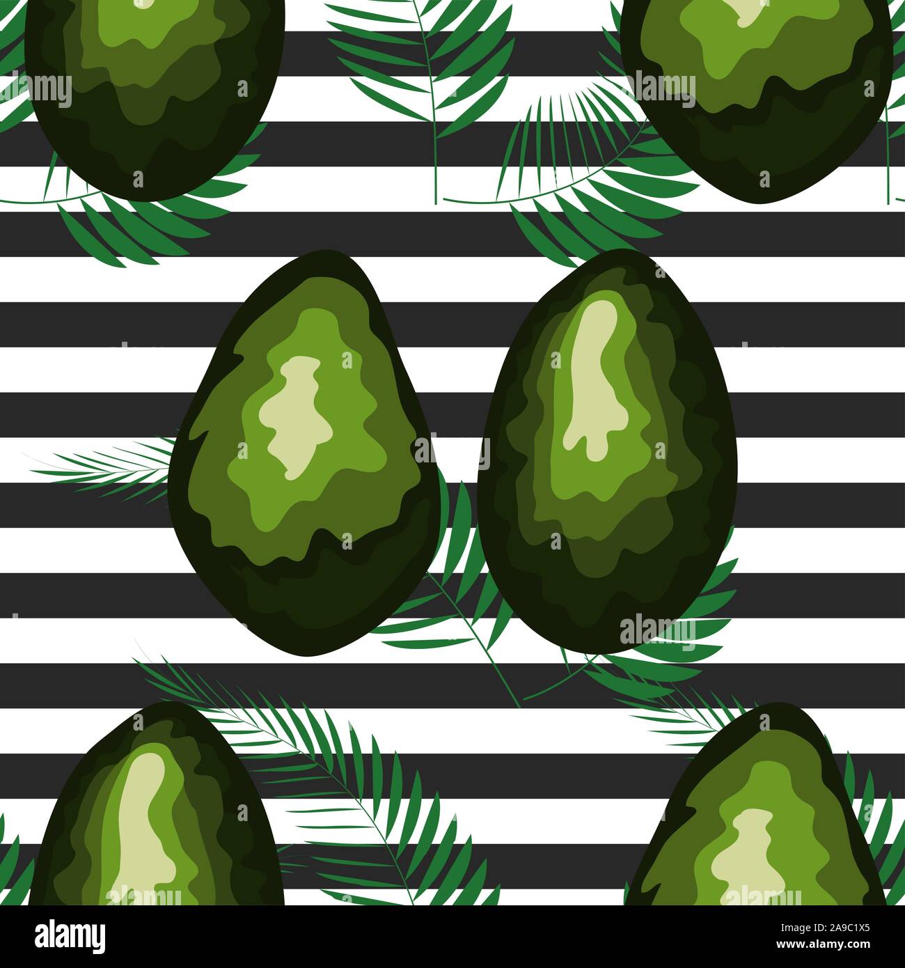 Seamless pattern with avocado. Seamless pattern with tiger stripes and ...