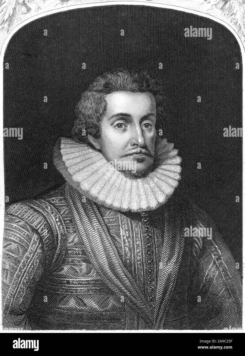 An engraving of James VI scanned at high resolution from a book printed ...
