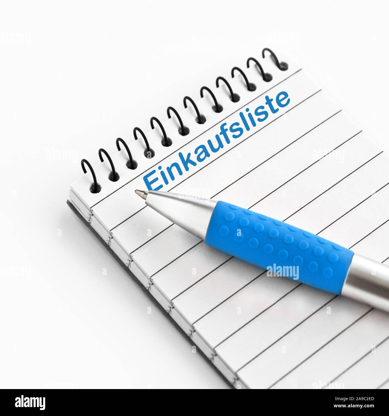 German shopping list on white background Stock Photo - Alamy