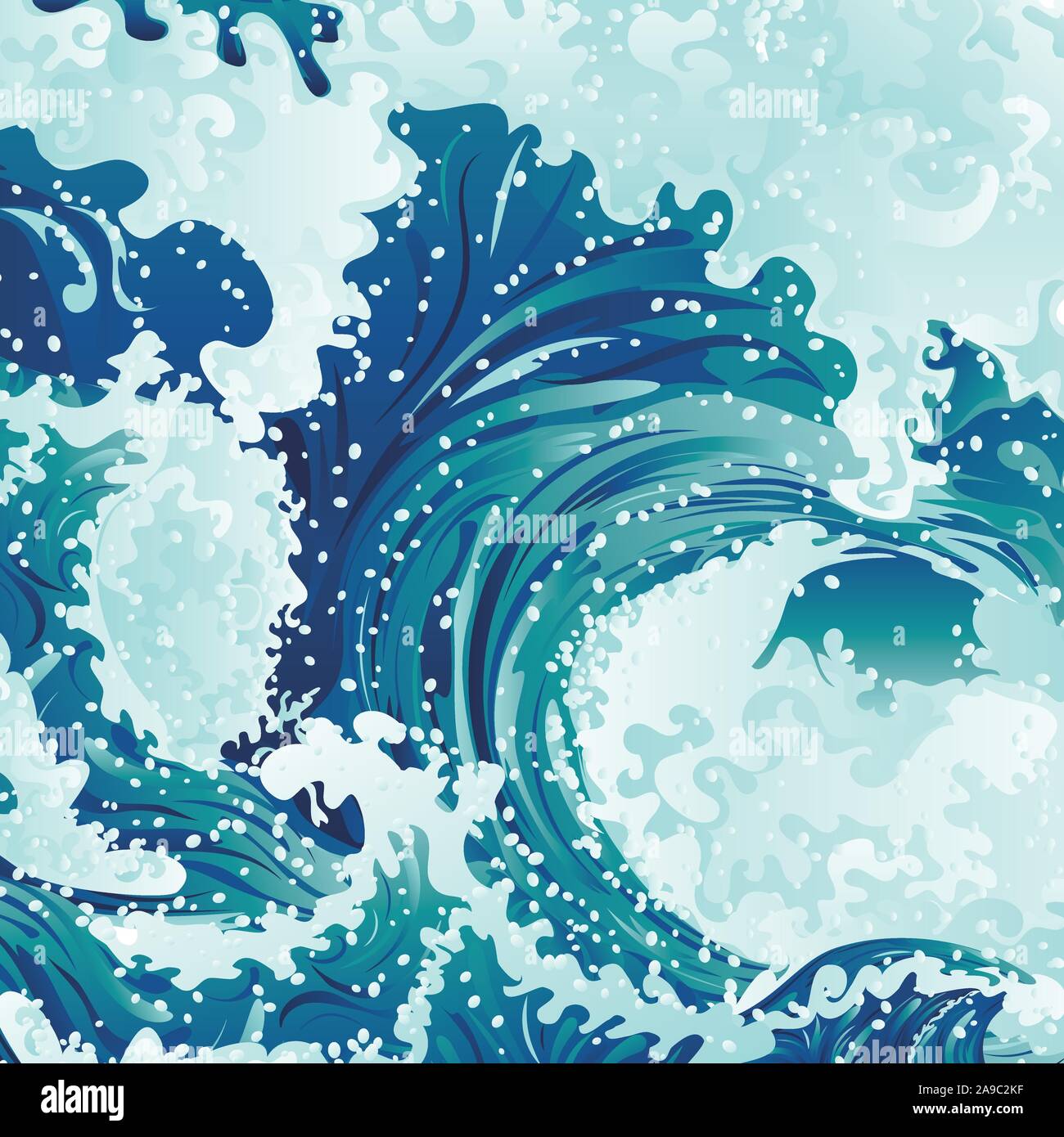 Big rushing sea or ocean waves design Stock Vector Image & Art - Alamy