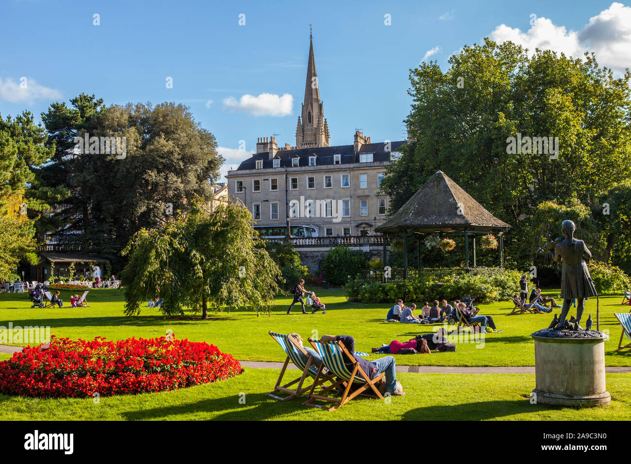 Bath, UK - September 29th 2012: A view of the beautiful Parade Gardens ...