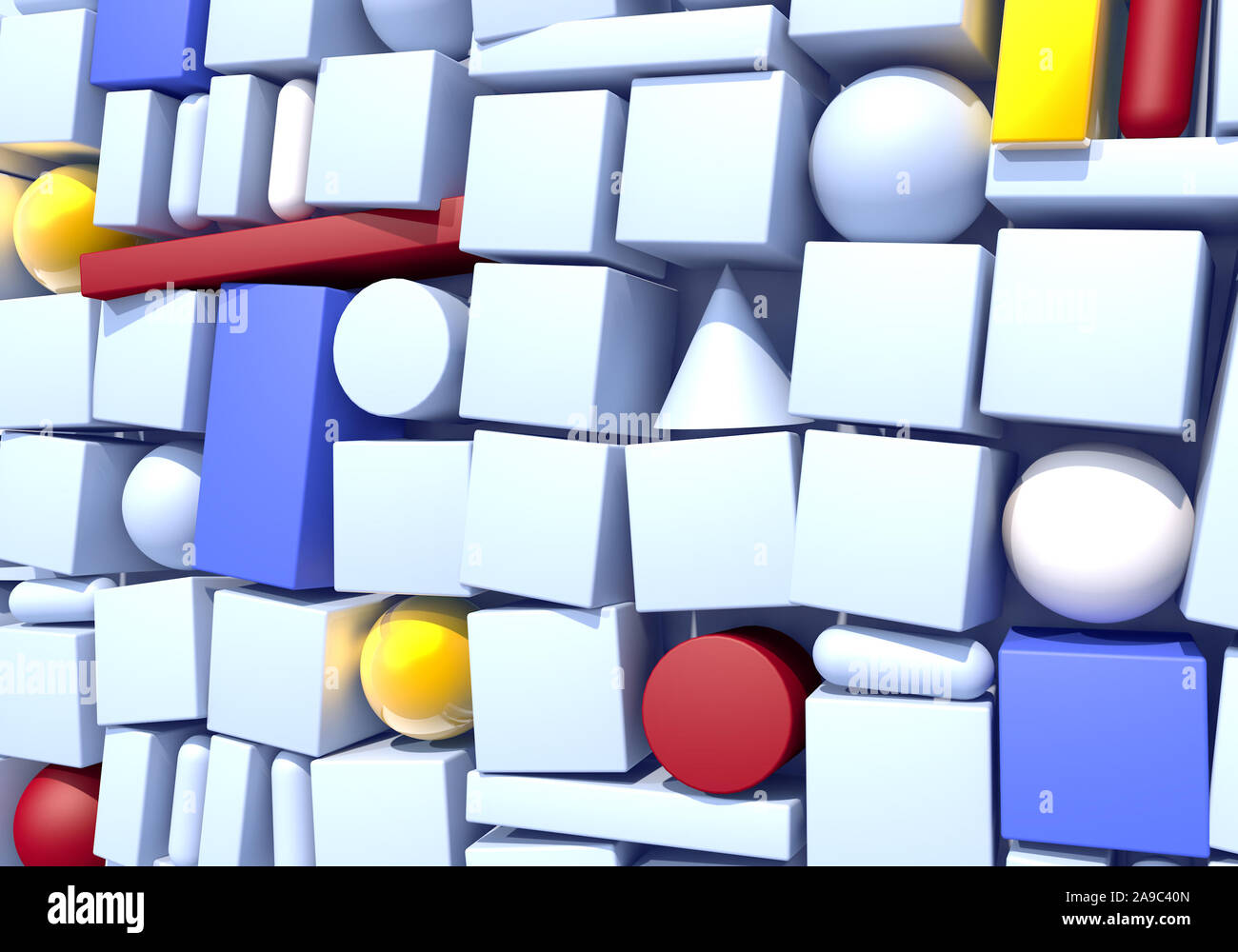 Abstract background with wall of multiple 3d shapes Stock Photo - Alamy