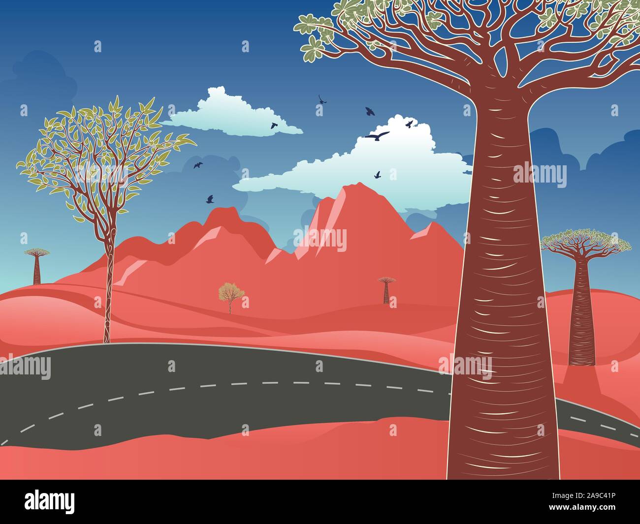 Dirt road outback australia Stock Vector Images - Alamy