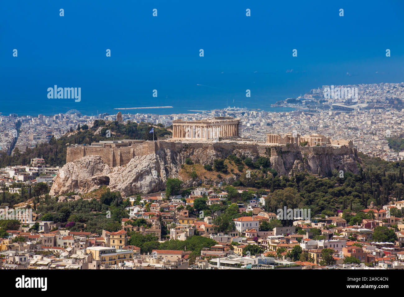The city of Athens seen from the Mount Lycabettus a Cretaceous ...