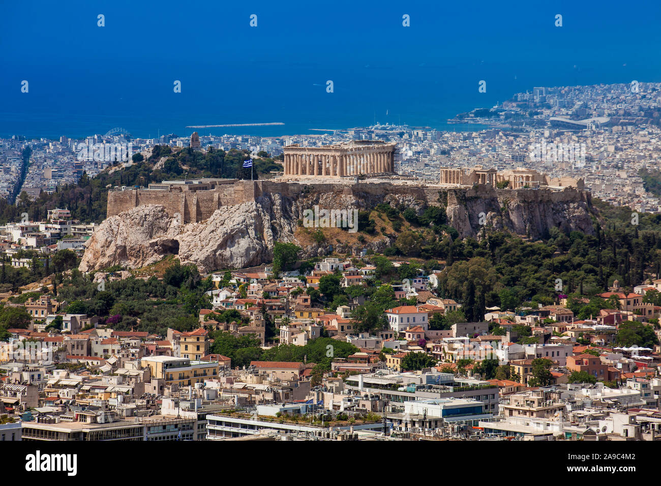 The city of Athens seen from the Mount Lycabettus a Cretaceous ...