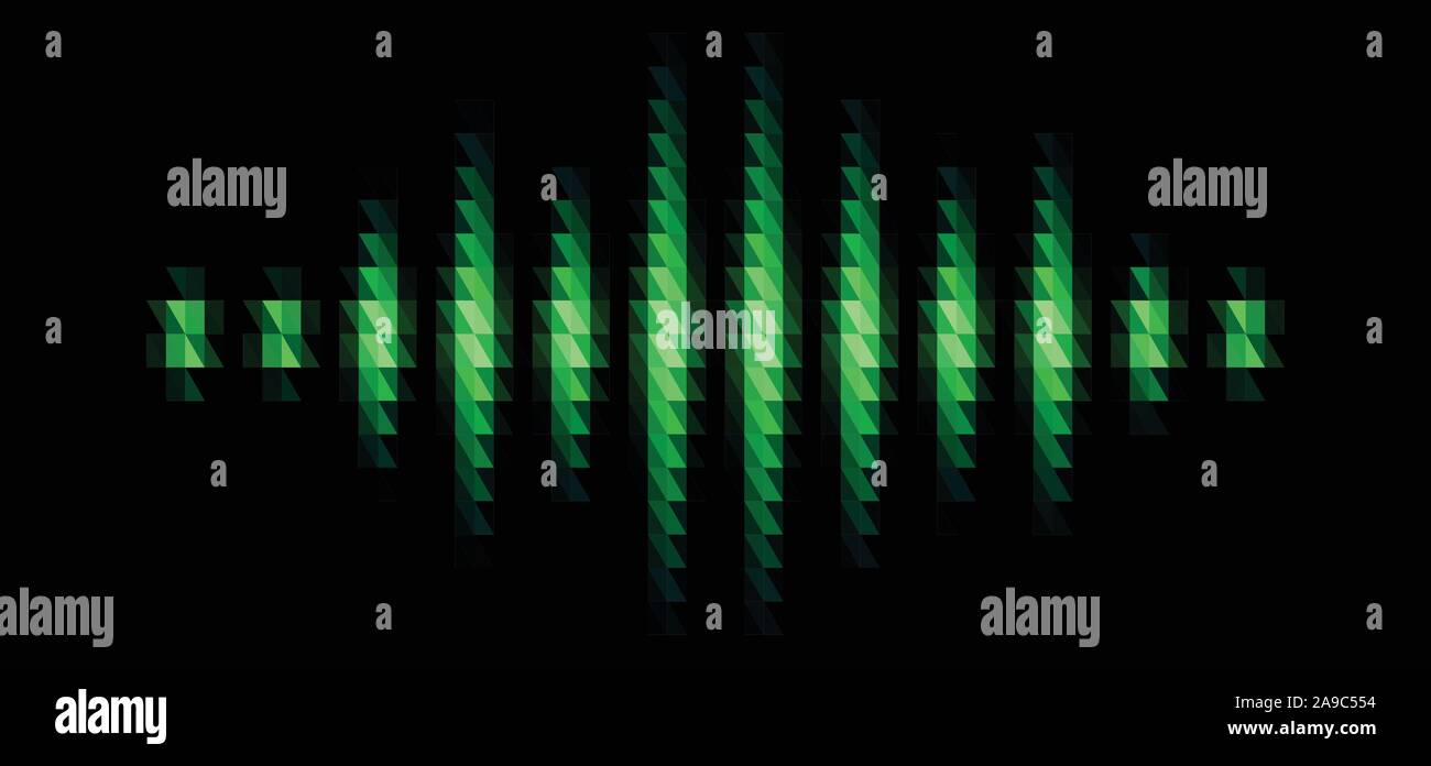 Audio or music shiny sound waveform with triangular filter Stock Vector Image & Art - Alamy