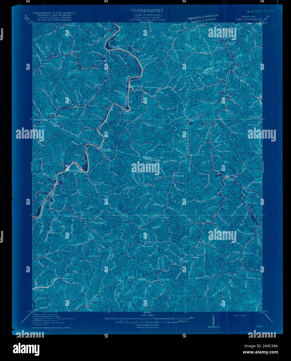 1916 kentucky map hi-res stock photography and images - Alamy