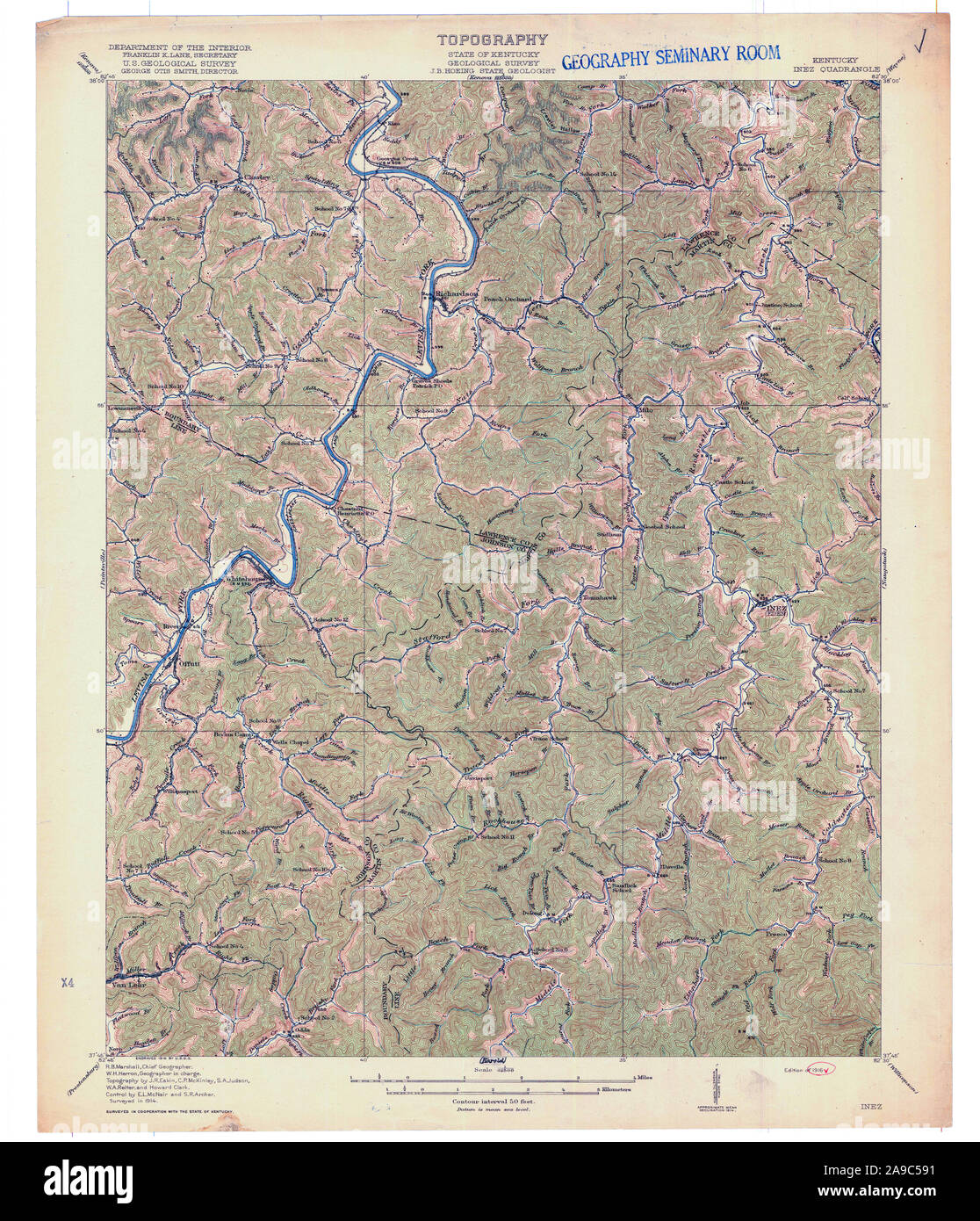 1916 kentucky map hi-res stock photography and images - Alamy