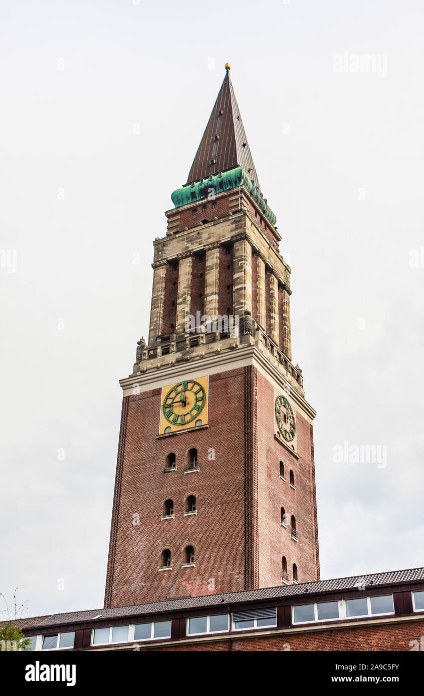 Town Hall Tower, landmark of the city, Kiel, Schleswig-Holstein ...