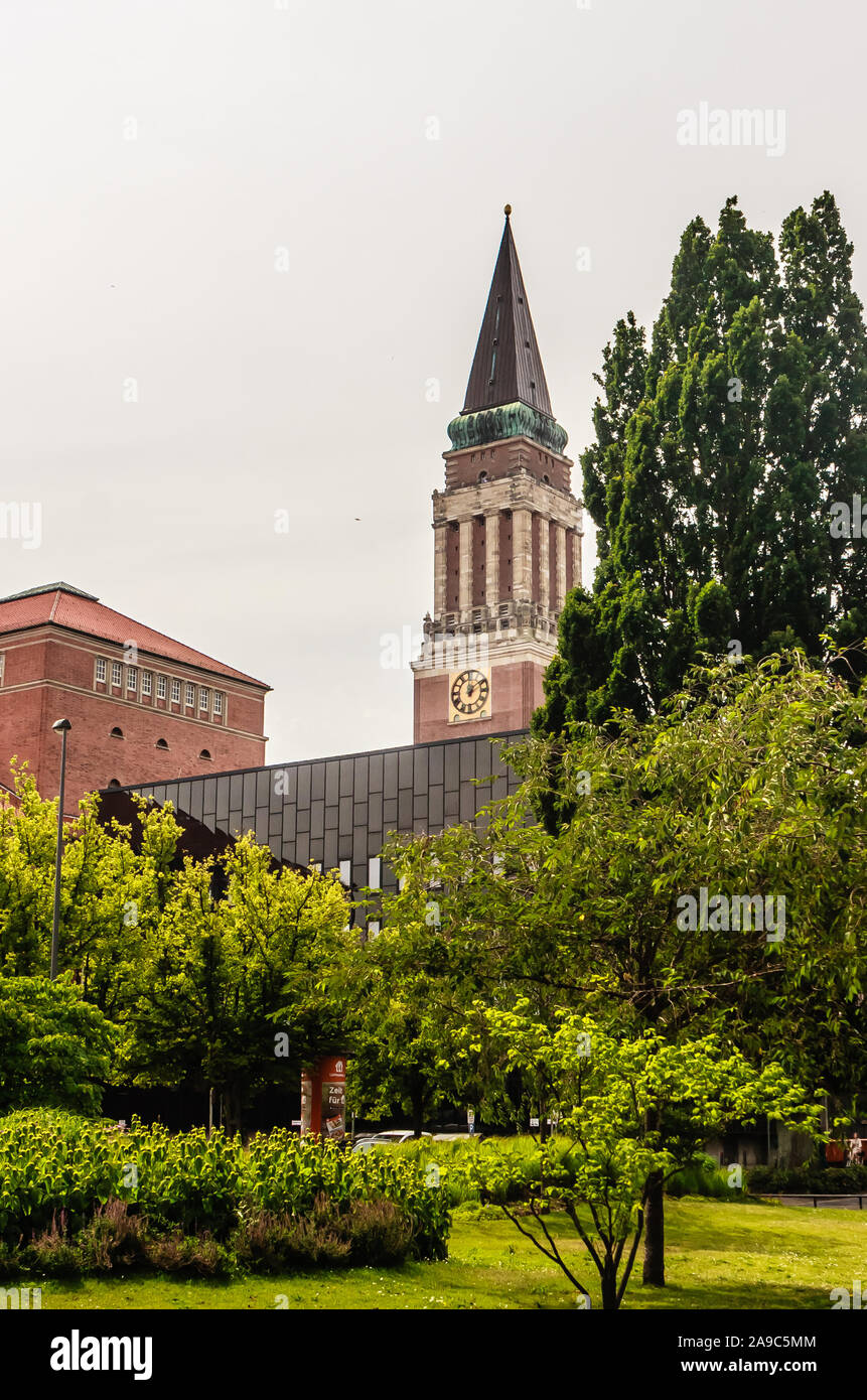 Town Hall Tower, landmark of the city, Kiel, Schleswig-Holstein ...