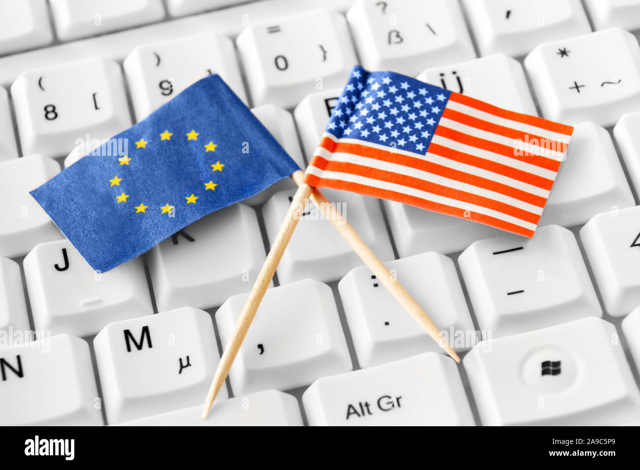 USA and EU Flags and business concept Stock Photo - Alamy