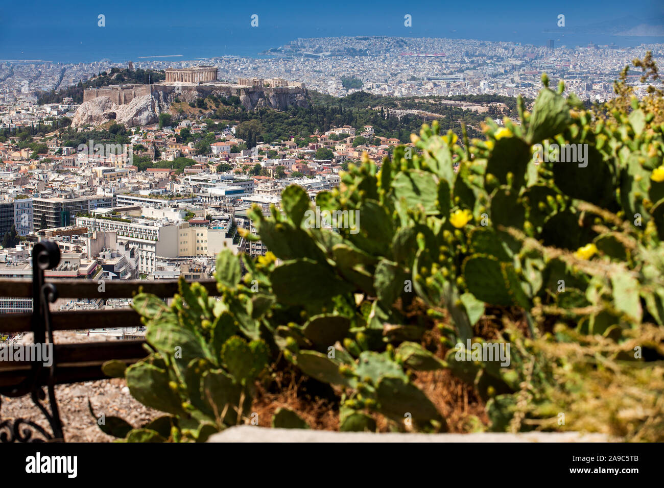The city of Athens seen from the Mount Lycabettus a Cretaceous ...