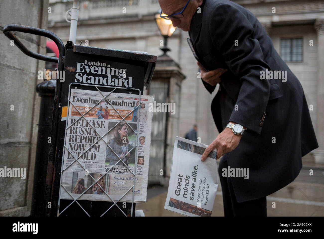 Evening Standard London Newspaper Headlines High Resolution Stock ...