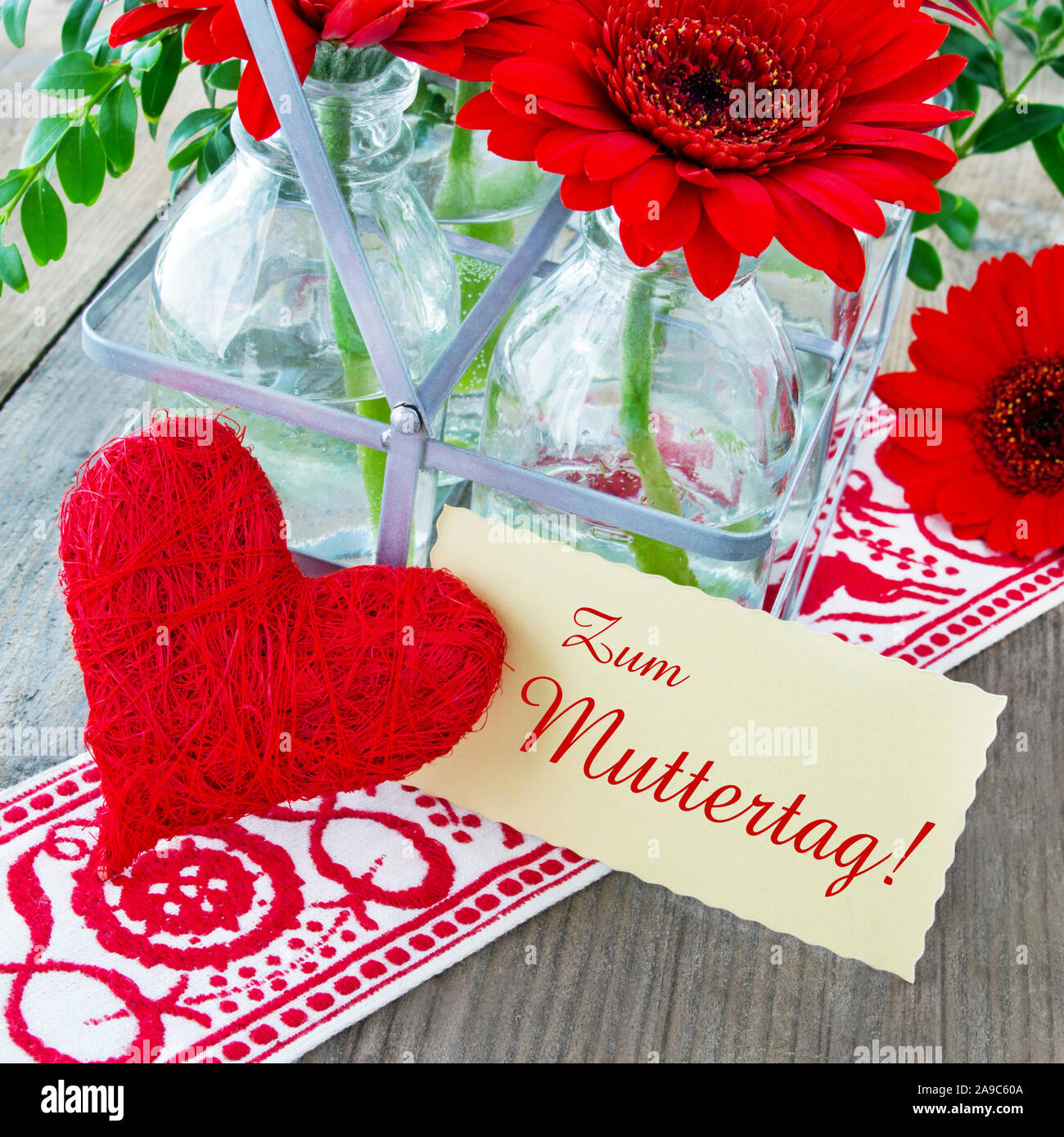 German to Mothers Day label and decoration Stock Photo - Alamy