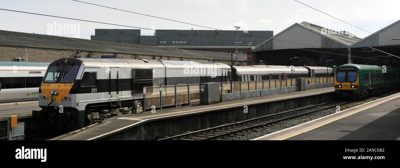 Irish Rail trains at Connolly railway station, Dublin City, Republic of ...