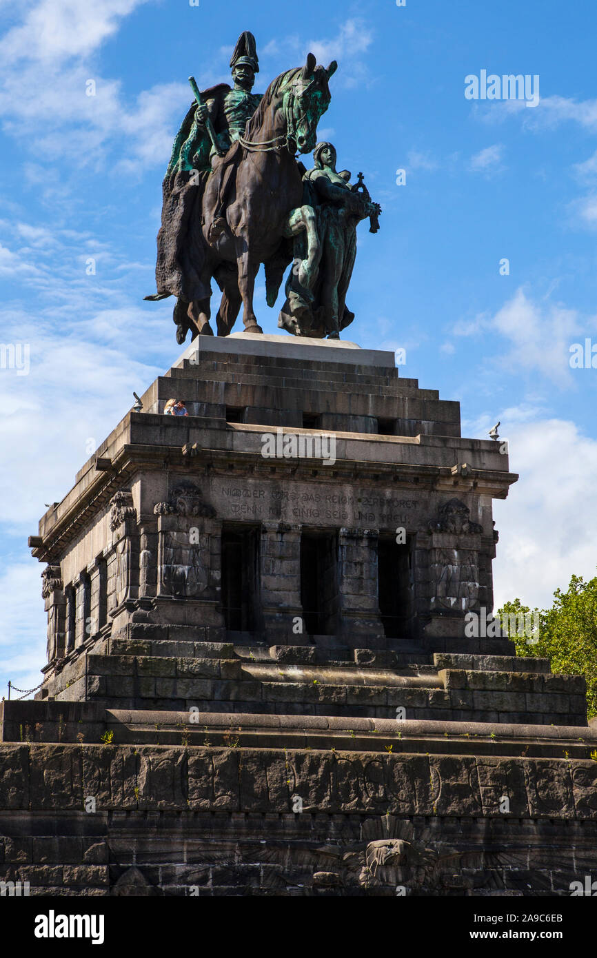 Statue of William I, the first German Emperor, at Deutsches Eck - the ...