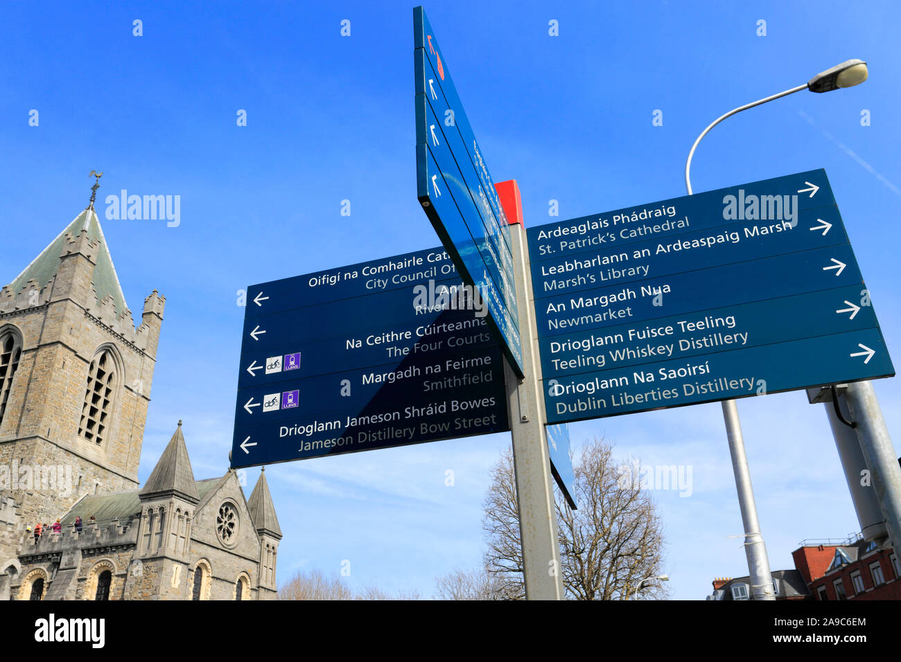 Tourist Information Sign outside the Christ Church Cathedral, Dublin ...