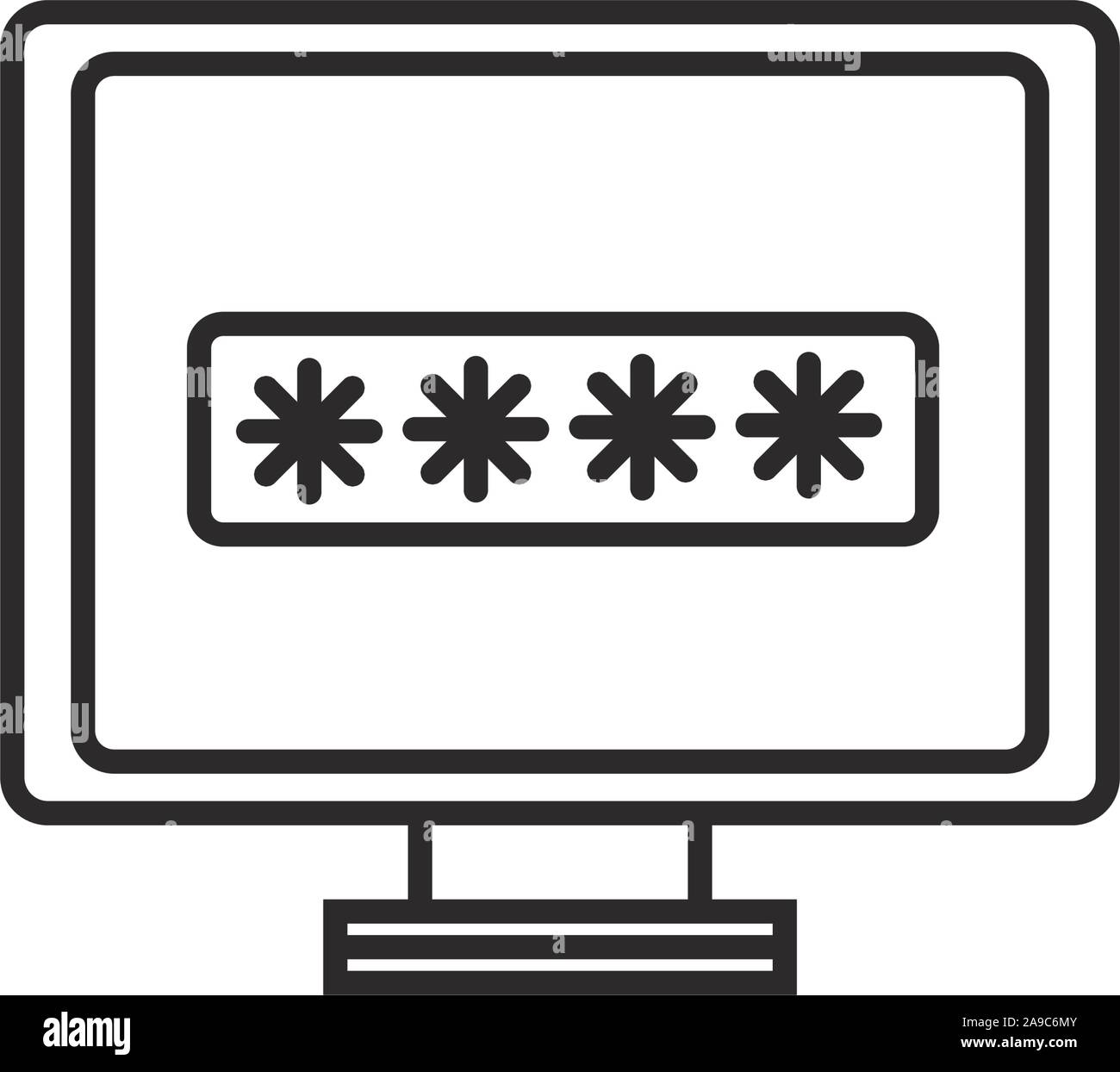 computer password digital technology internet line style Stock Vector ...