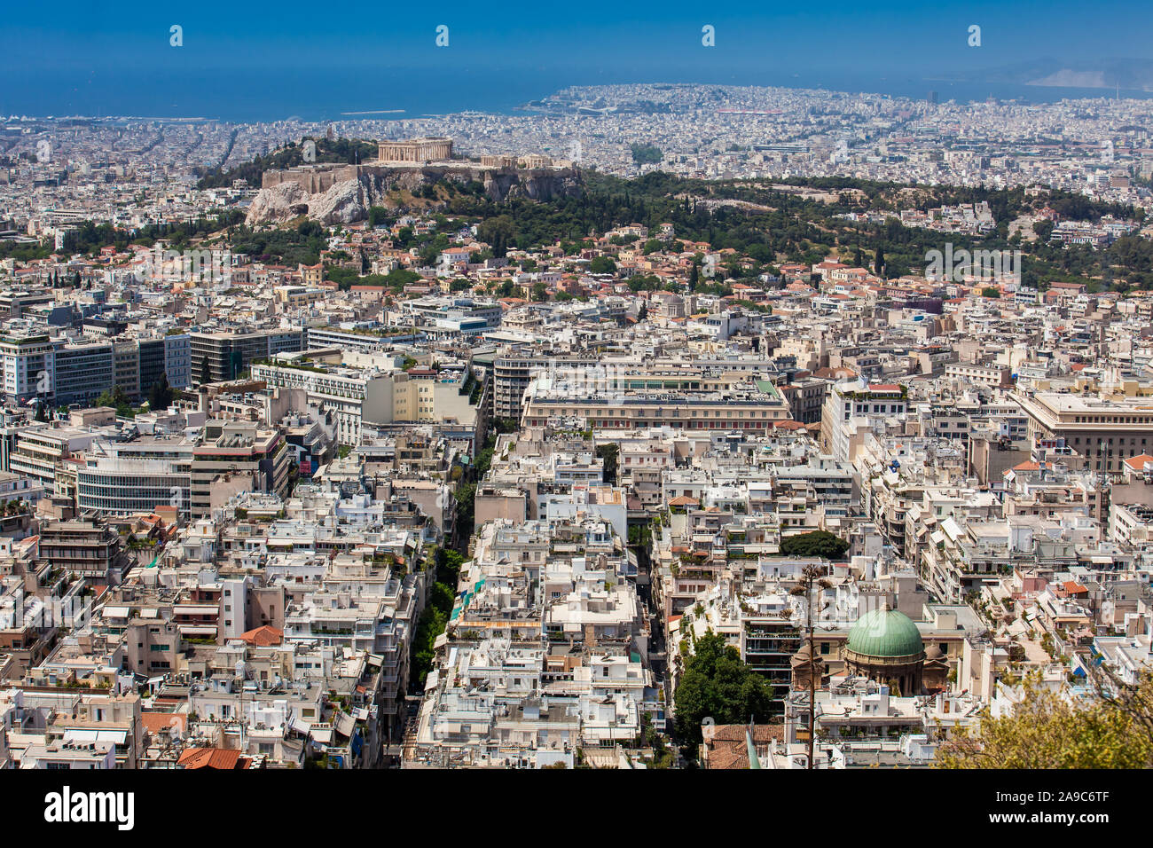 The city of Athens seen from the Mount Lycabettus a Cretaceous ...