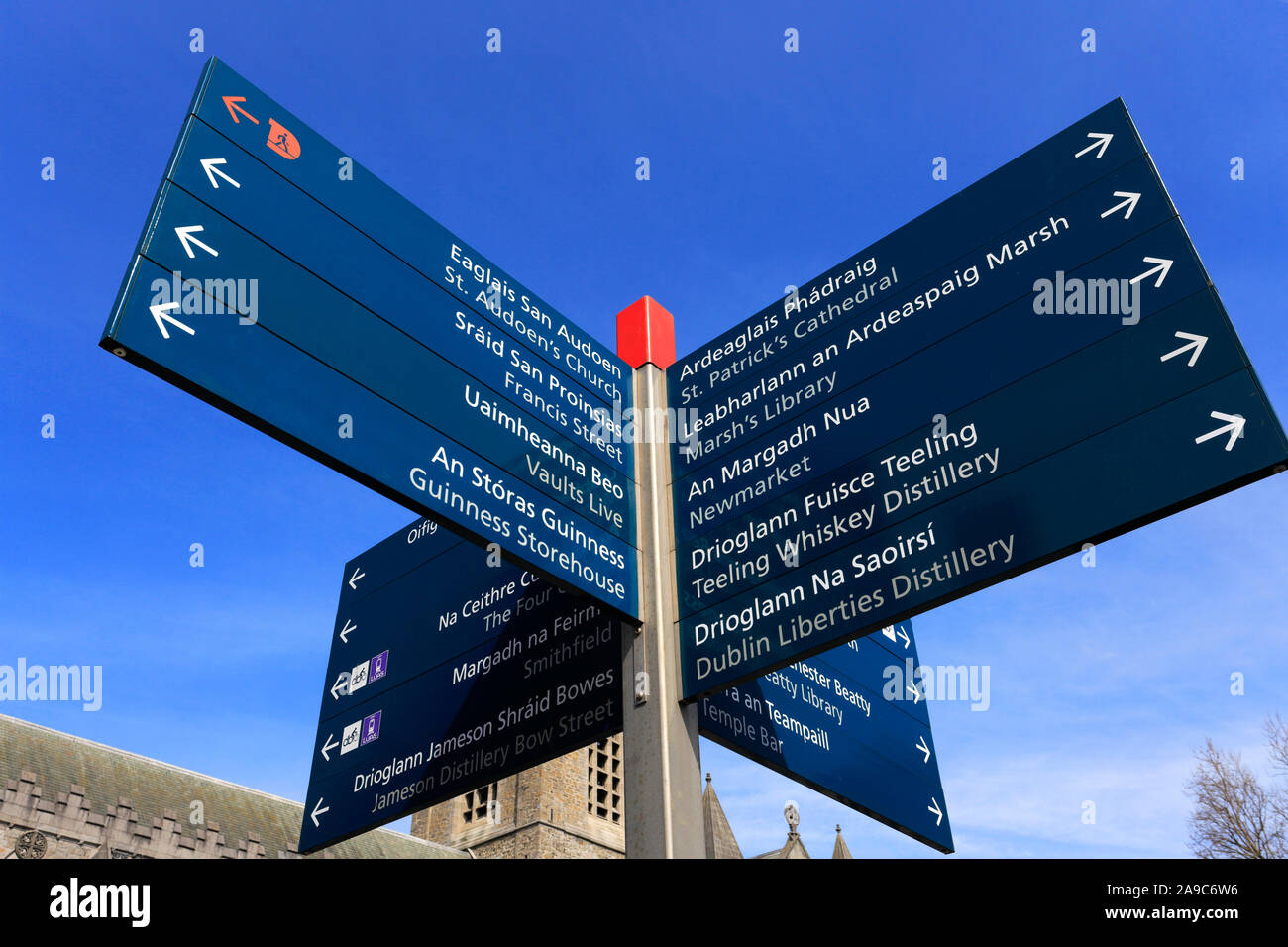 Tourist Information Sign outside the Christ Church Cathedral, Dublin ...