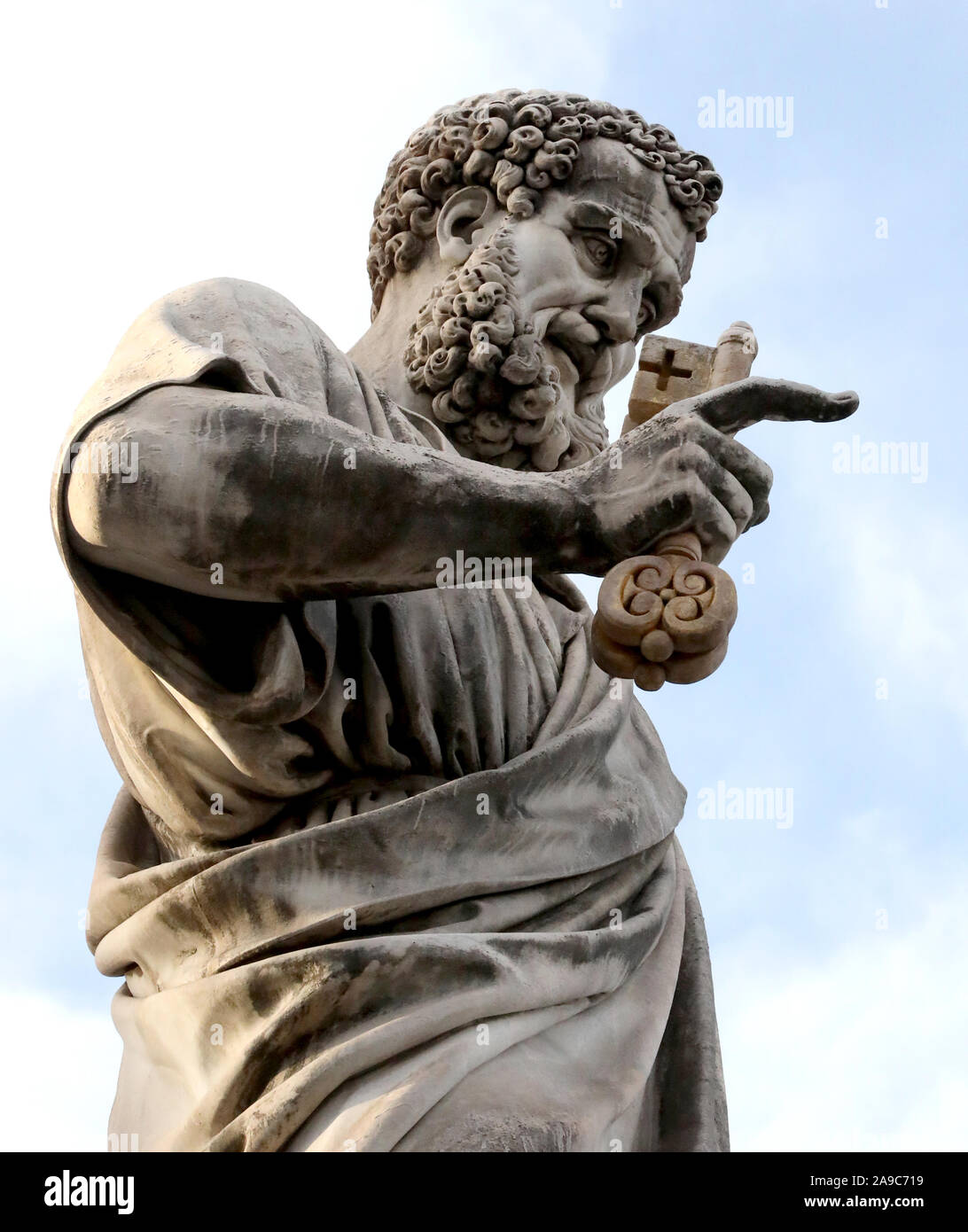 Statue of Saint Peter in Vatican City with the famous Keys on the hand ...
