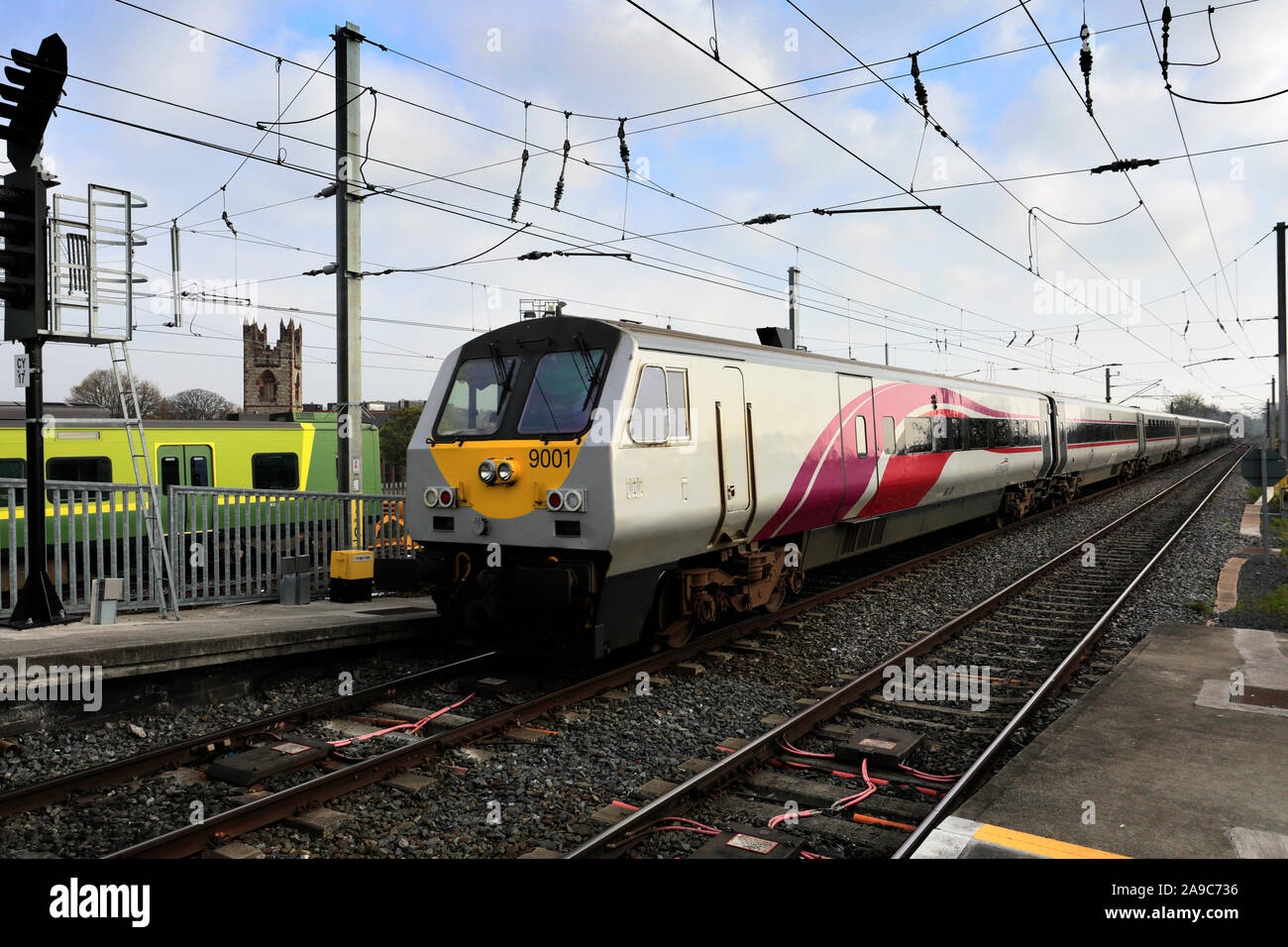 An Enterprise Rail train at Clontarf Road railway station, Dublin City ...