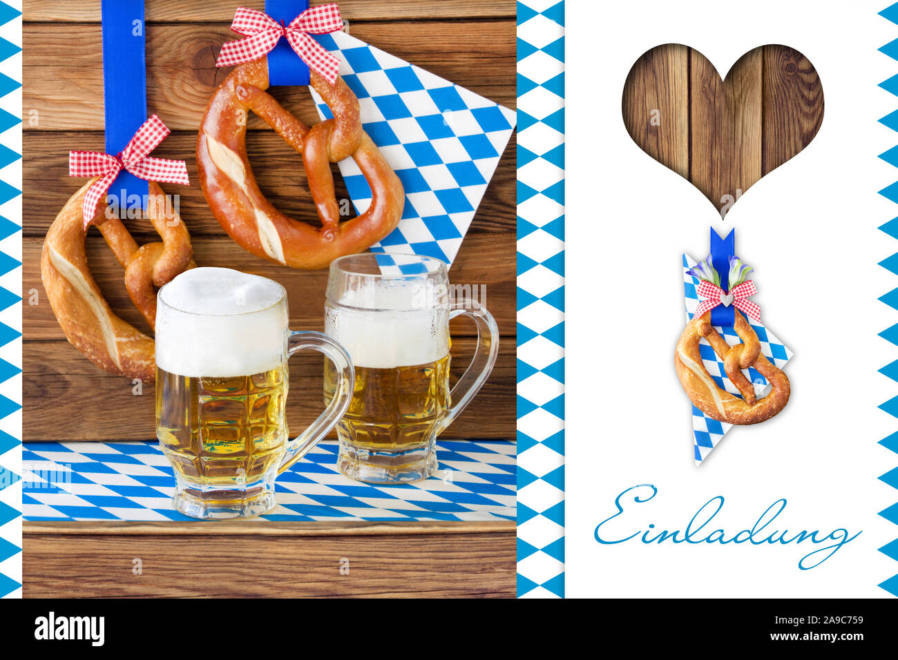 German Bavarian Invitation and beer Stock Photo - Alamy
