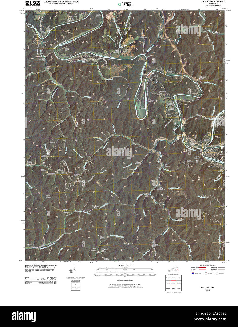 Jackson kentucky map hi-res stock photography and images - Alamy