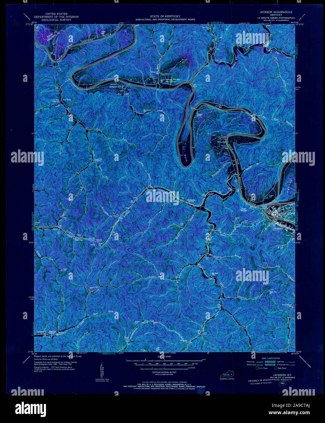 Jackson kentucky map hi-res stock photography and images - Alamy