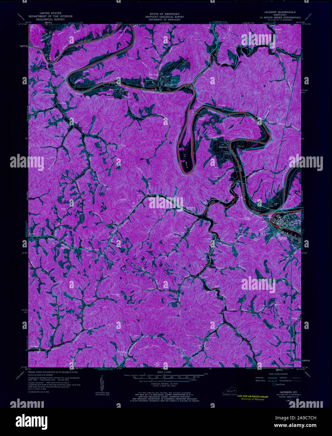 Jackson kentucky map hi-res stock photography and images - Alamy
