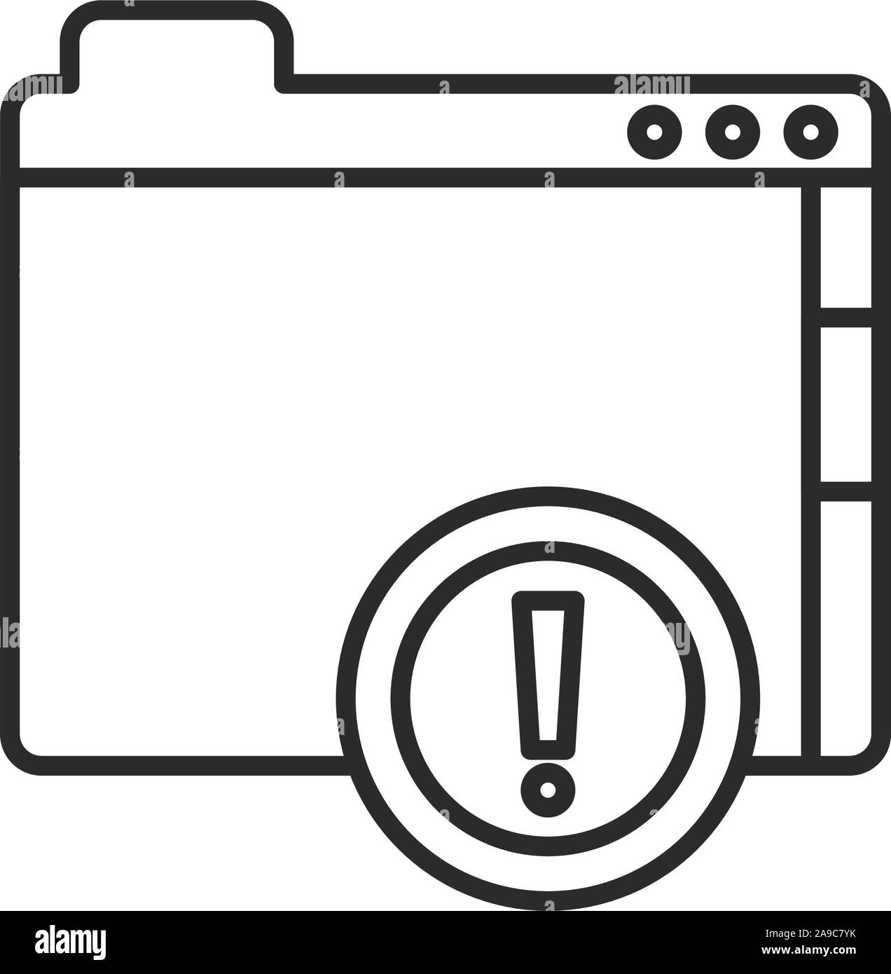 folder file warning digital technology internet line style Stock Vector ...