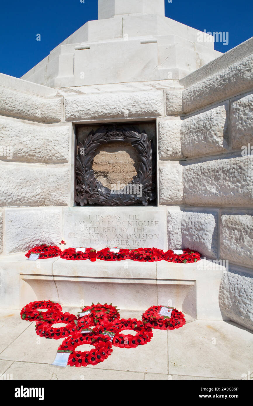 Zonnebeke, Belgium - August 10th 2012: Tyne Cot Blockhouse in Tyne Cot ...
