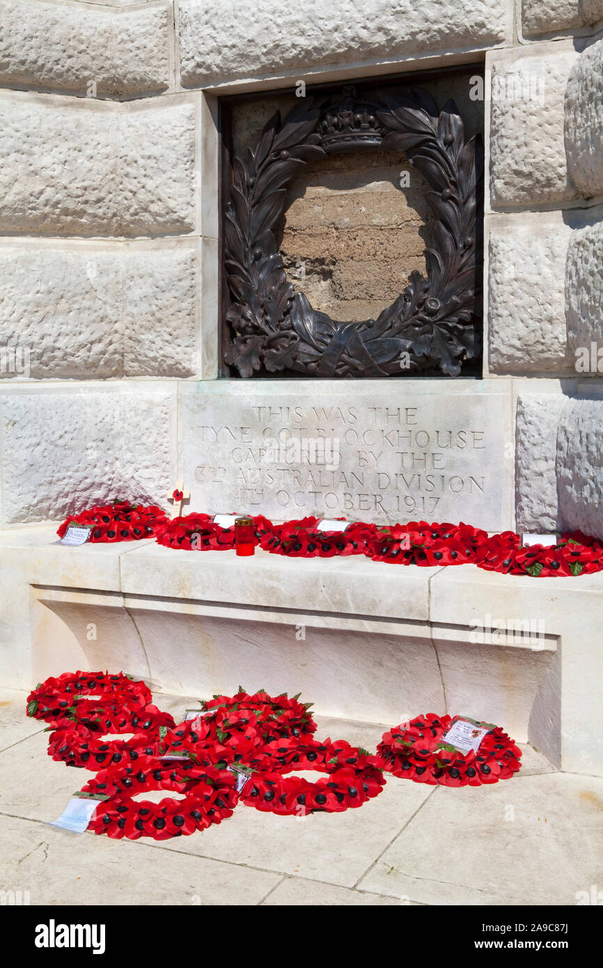 Zonnebeke, Belgium - August 10th 2012: Tyne Cot Blockhouse in Tyne Cot ...