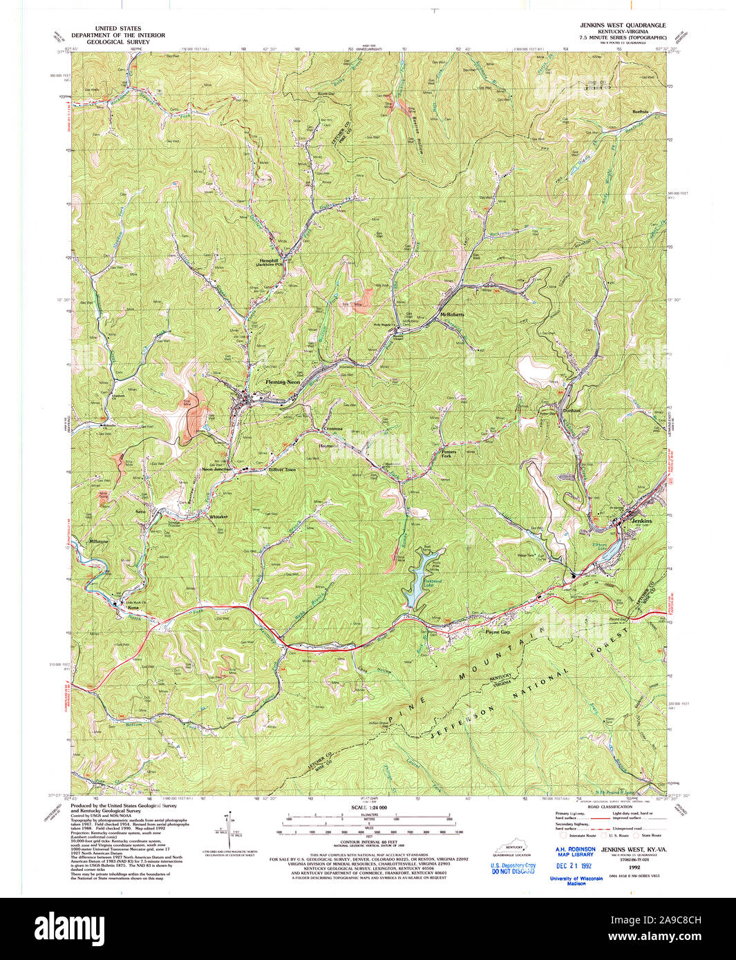 Jenkins kentucky map hi-res stock photography and images - Alamy