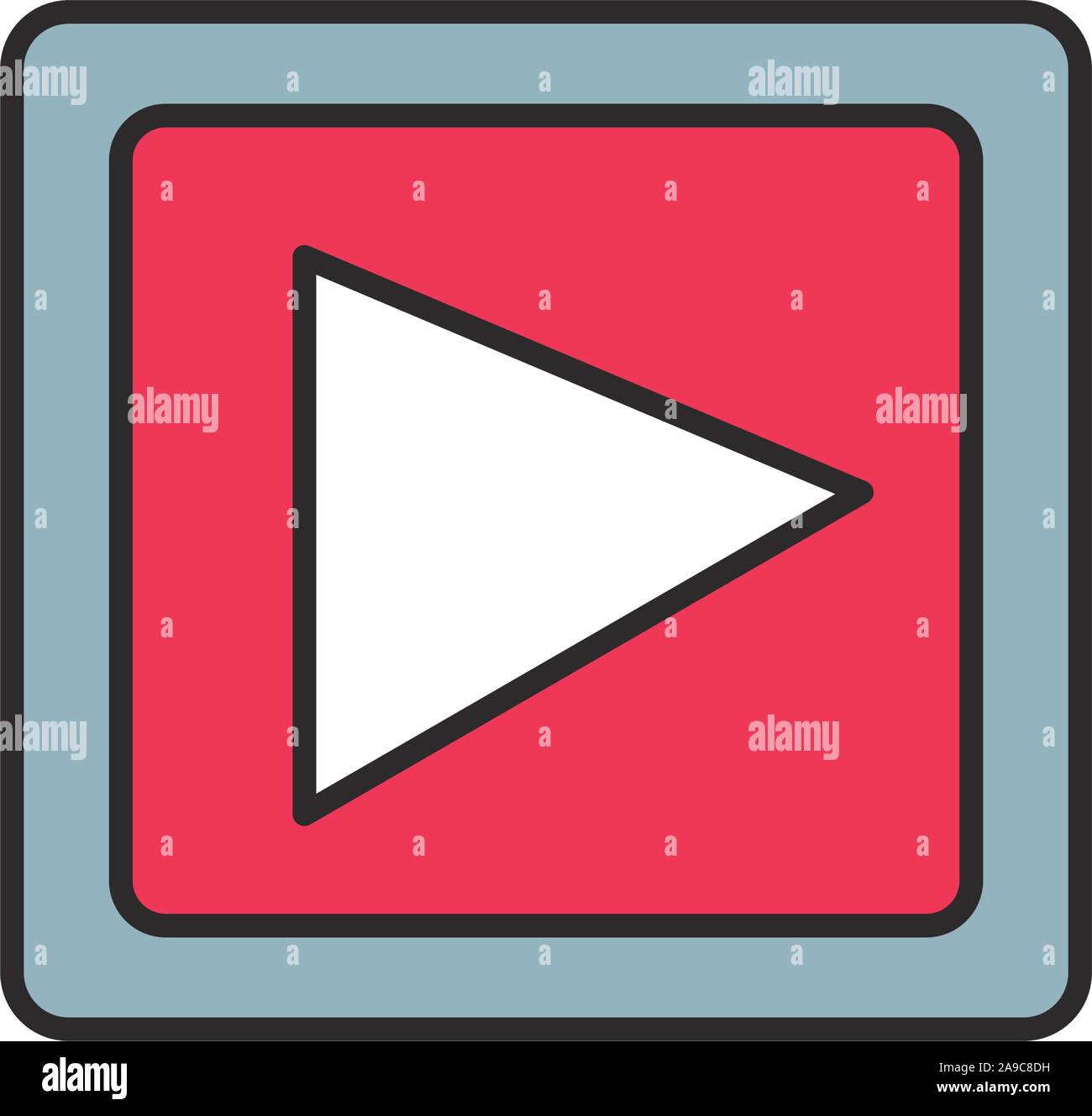 video player button internet flat line style illustration Stock Vector ...