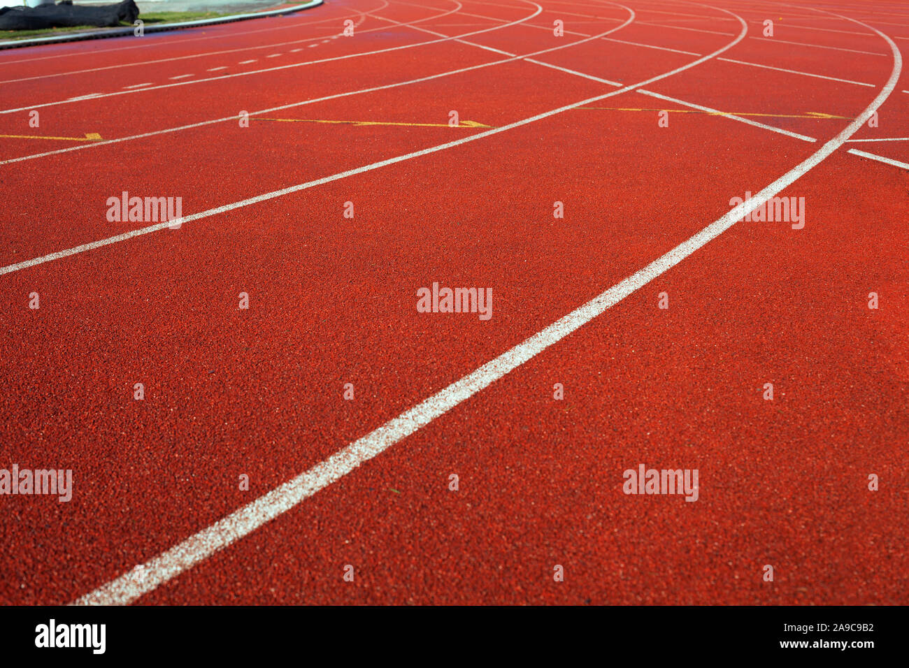 Athletics running track close up Stock Photo - Alamy