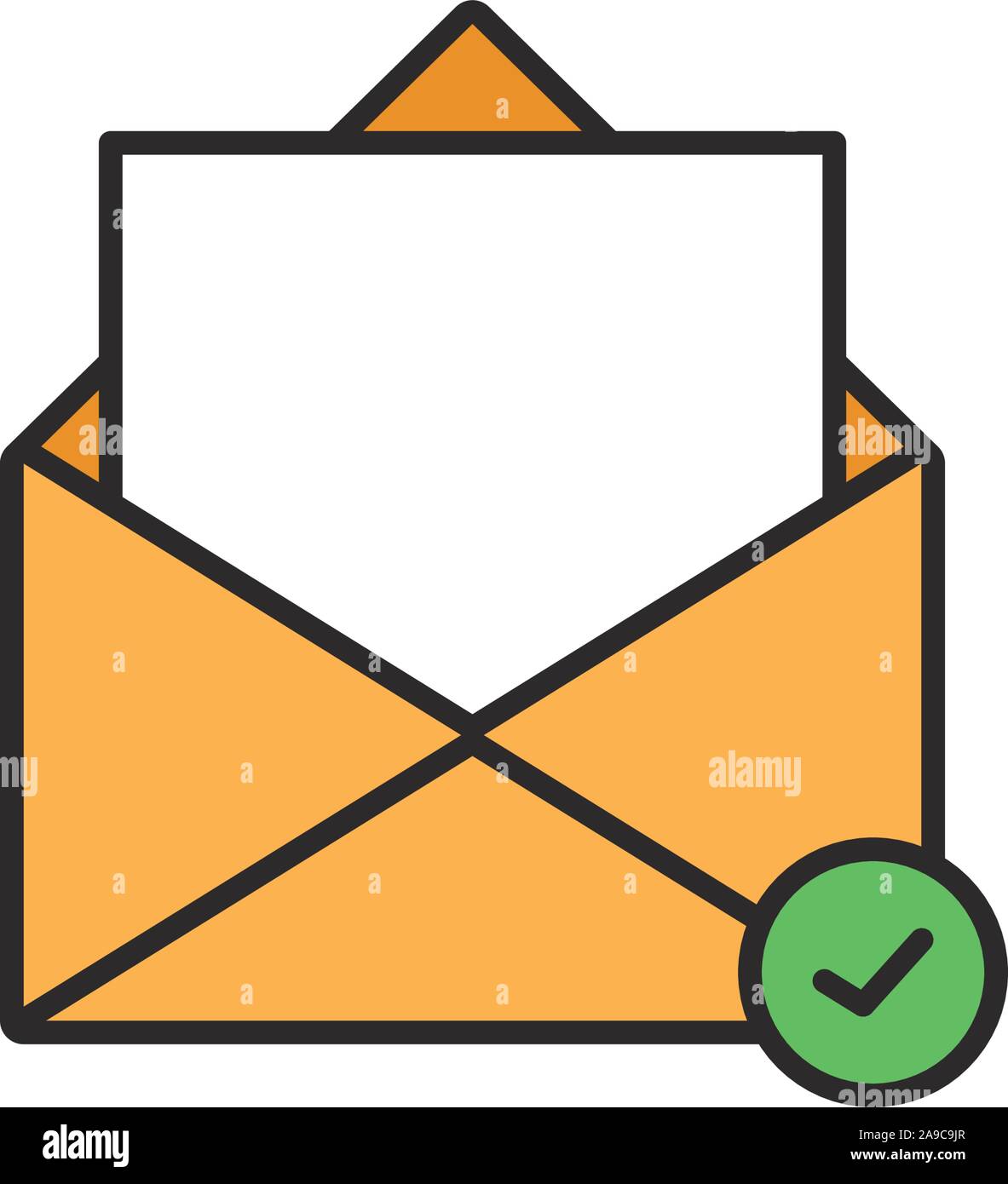 email message check internet flat line style illustration Stock Vector ...