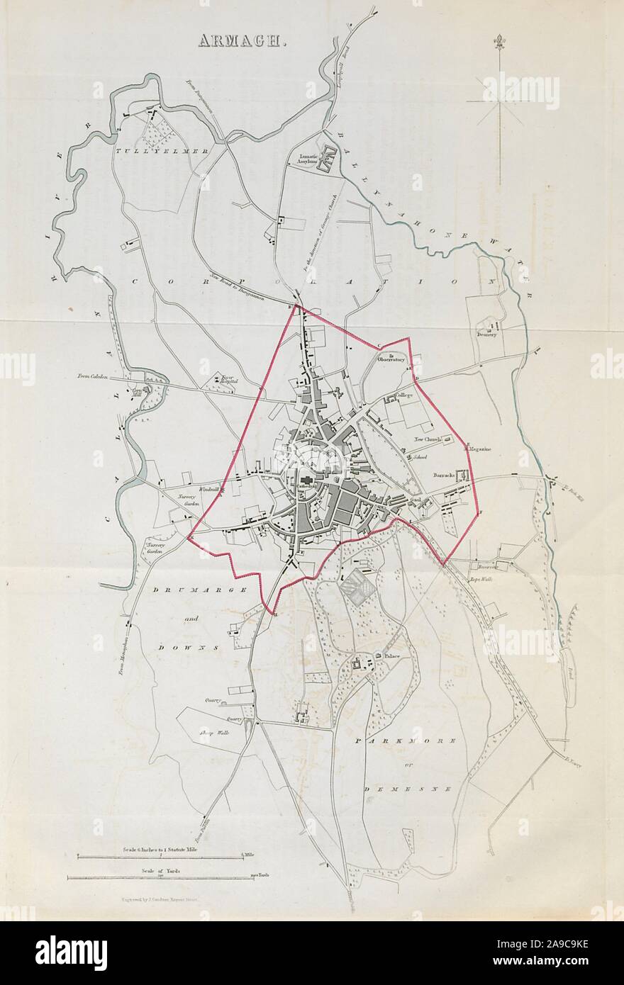 ARMAGH town/borough plan. REFORM ACT. Ulster 1832 old antique map chart ...