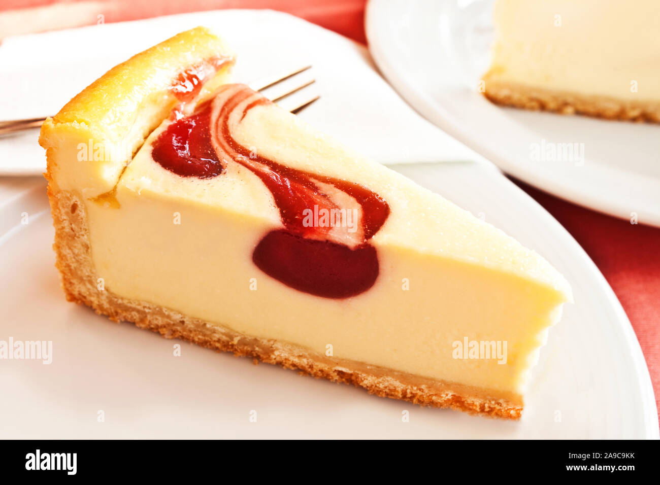 Cheese cake with cherry flavor Stock Photo - Alamy