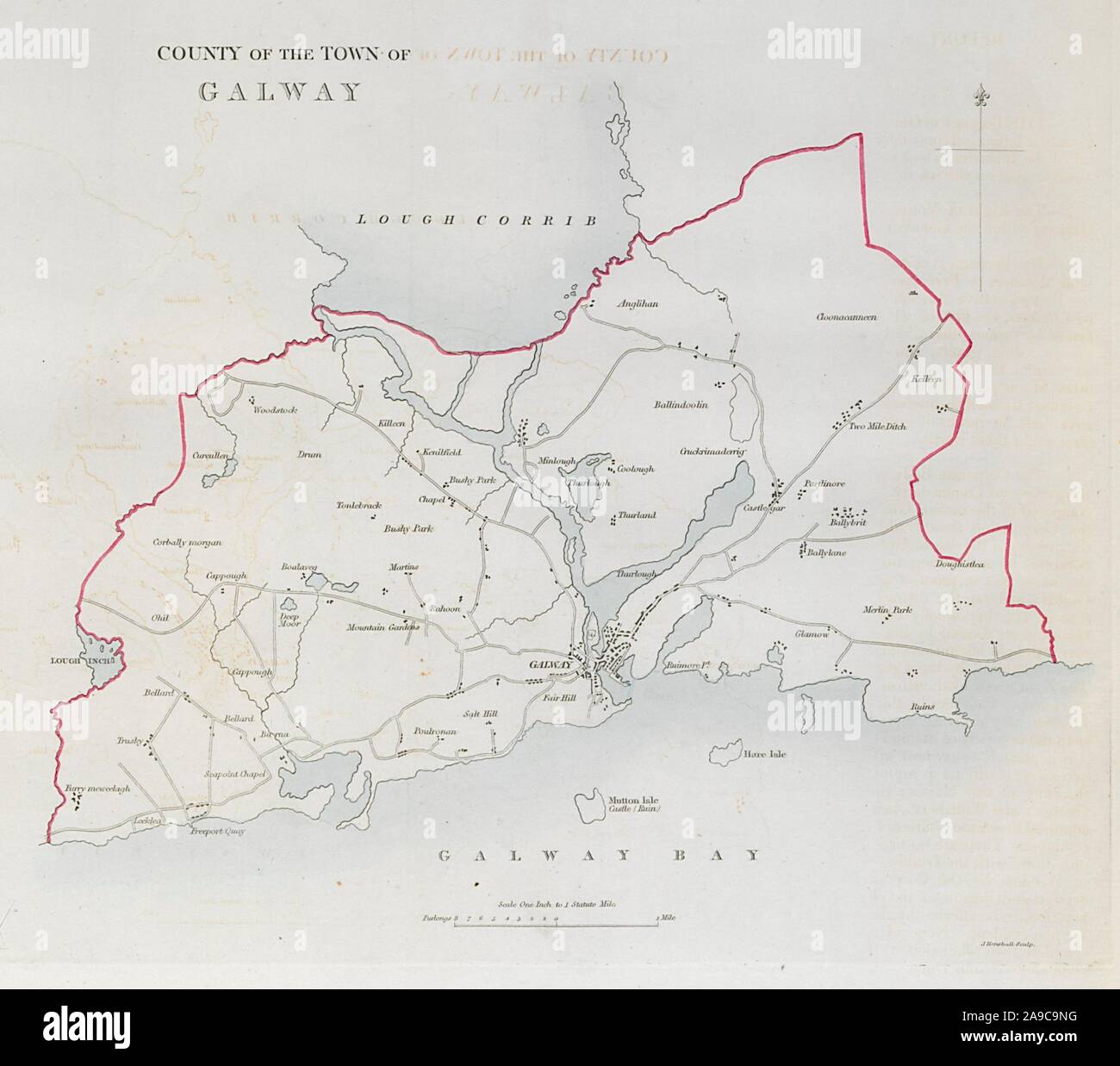 County galway antique county map hi-res stock photography and images ...