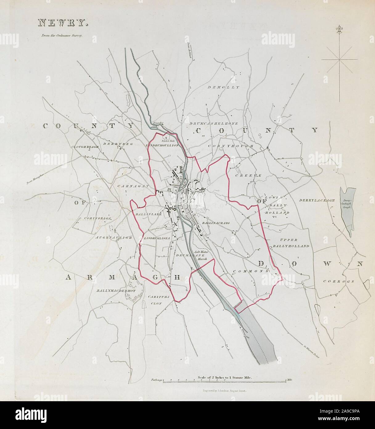 NEWRY town/borough plan. REFORM ACT. County Armagh/Down. Ulster 1832 ...