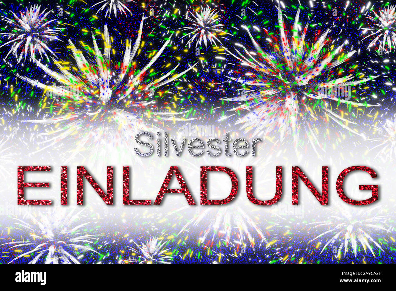 German: New Years Eve Invitation Stock Photo - Alamy