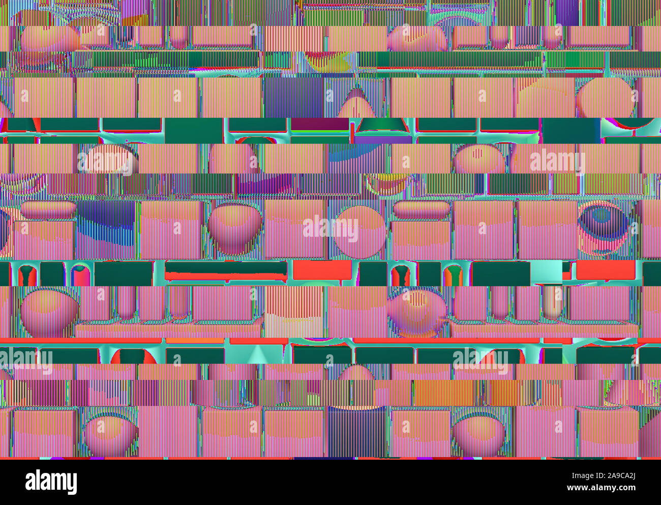 Abstract background with 3d figures and glitch effect Stock Photo - Alamy
