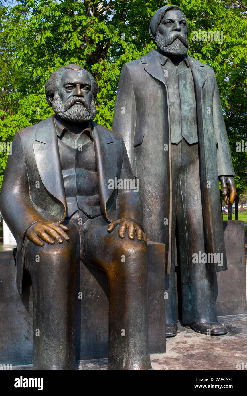 Berlin, Germany - April 17th 2011: Statue of Karl Marx and Friedrich ...