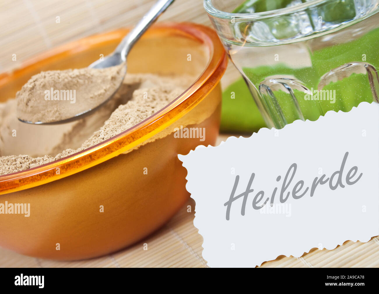 German Healing Earth label and spoon Stock Photo - Alamy