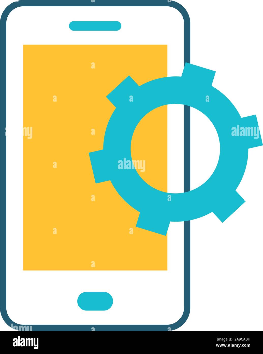 smartphone with gear settings icon Stock Vector Image & Art - Alamy