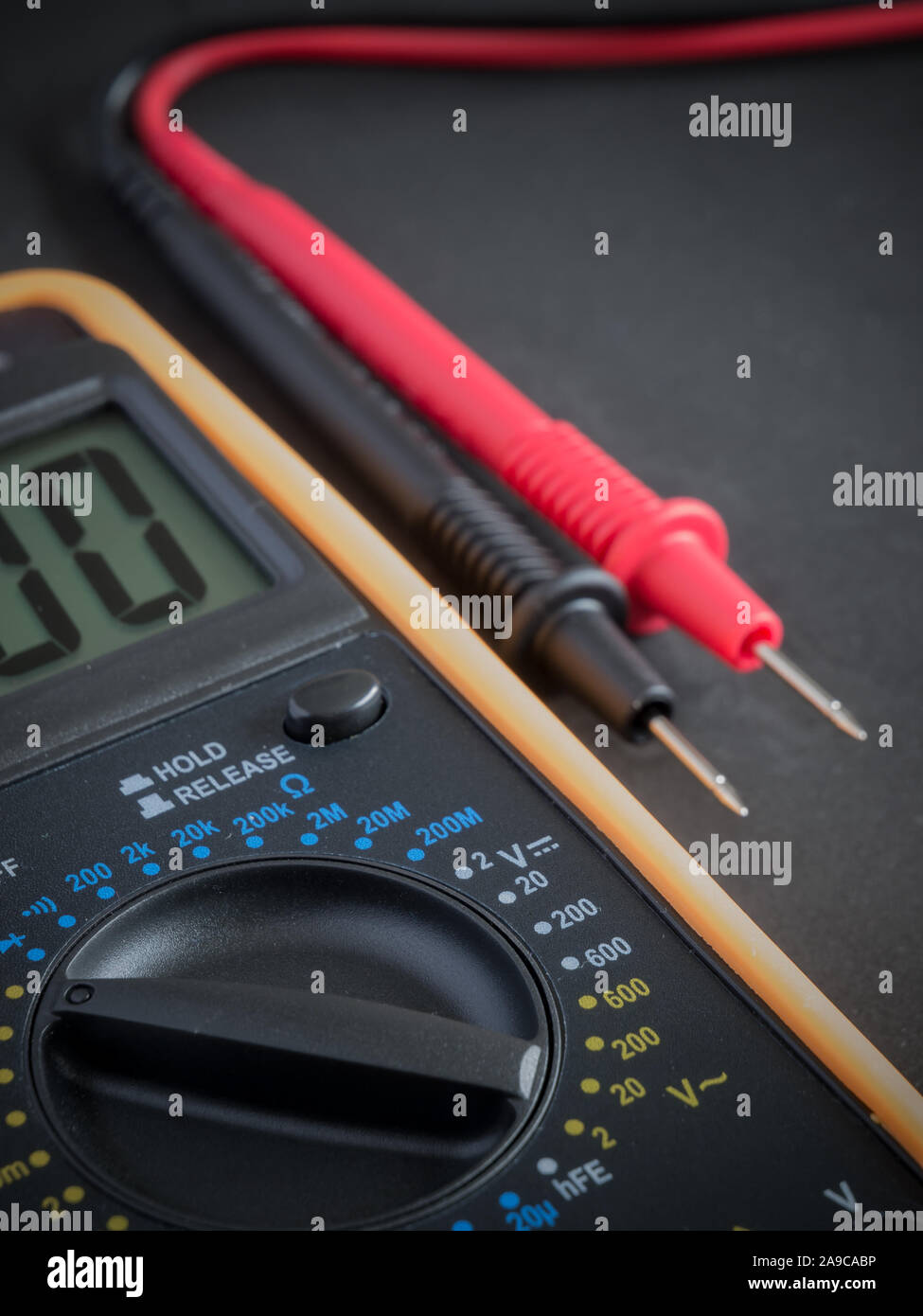 Digital Multimeter on black background close up Stock Photo - Alamy