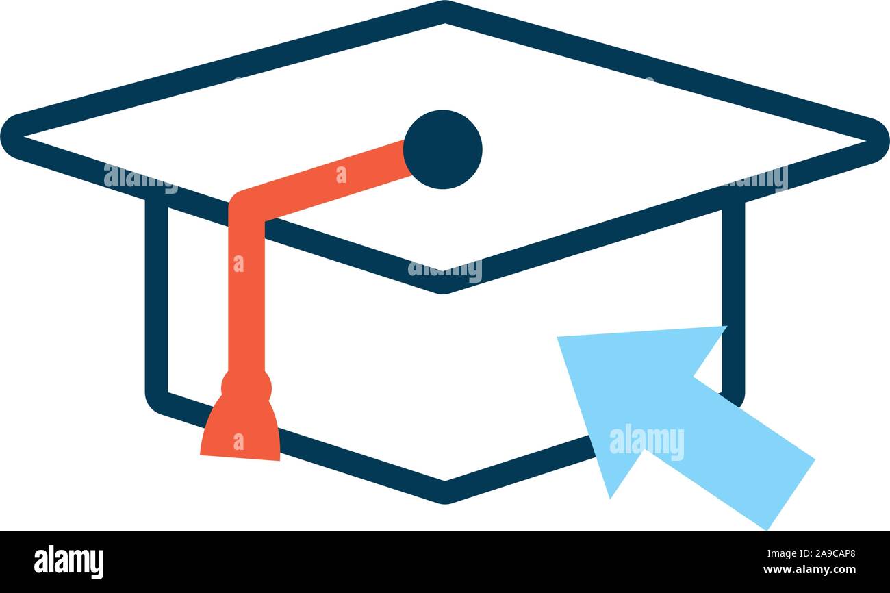 graduation hat with mouse arrow pointer Stock Vector Image & Art - Alamy