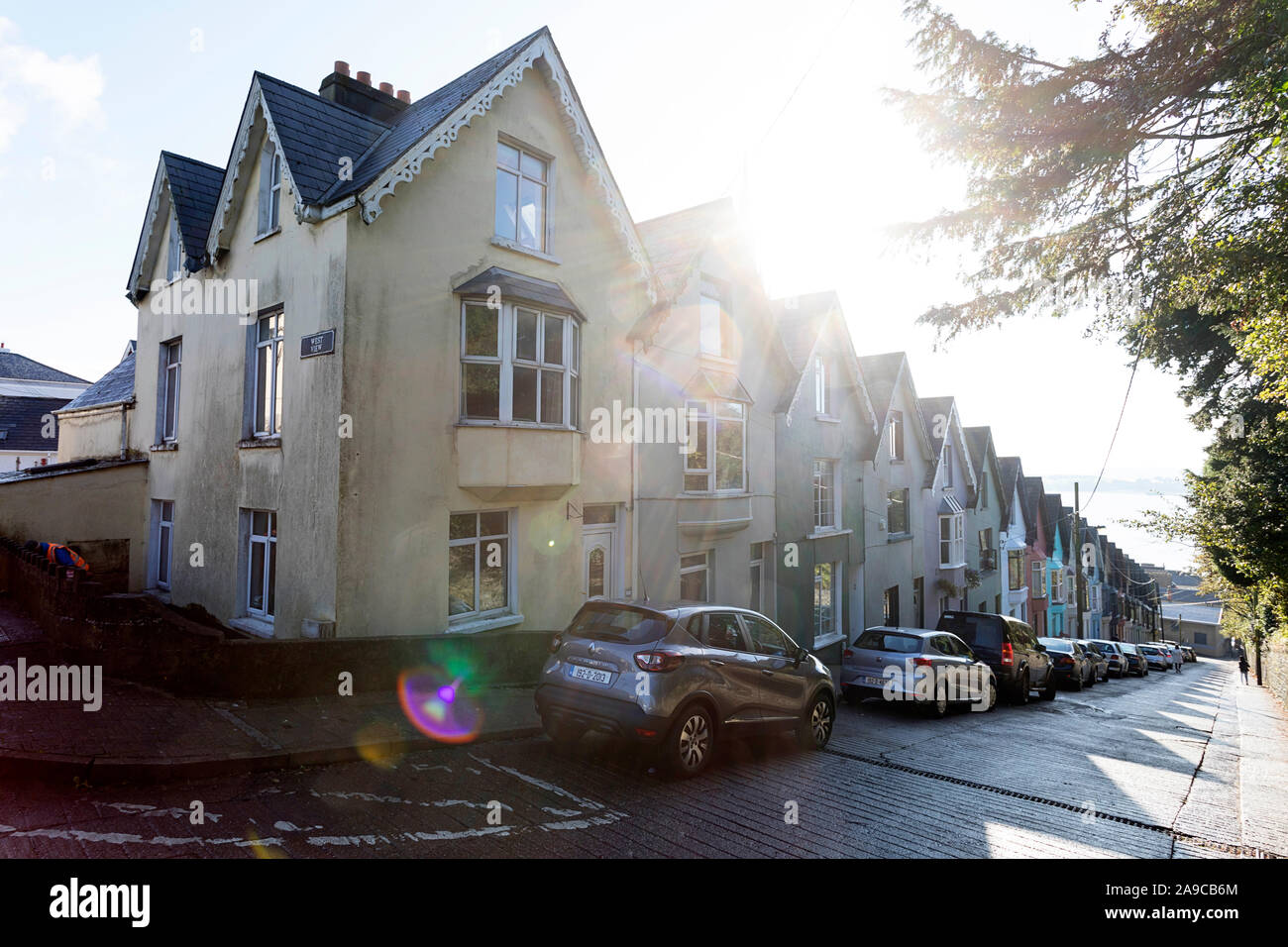 Street in Harbor town of Cobh - RMS Titanic's final port of call ...