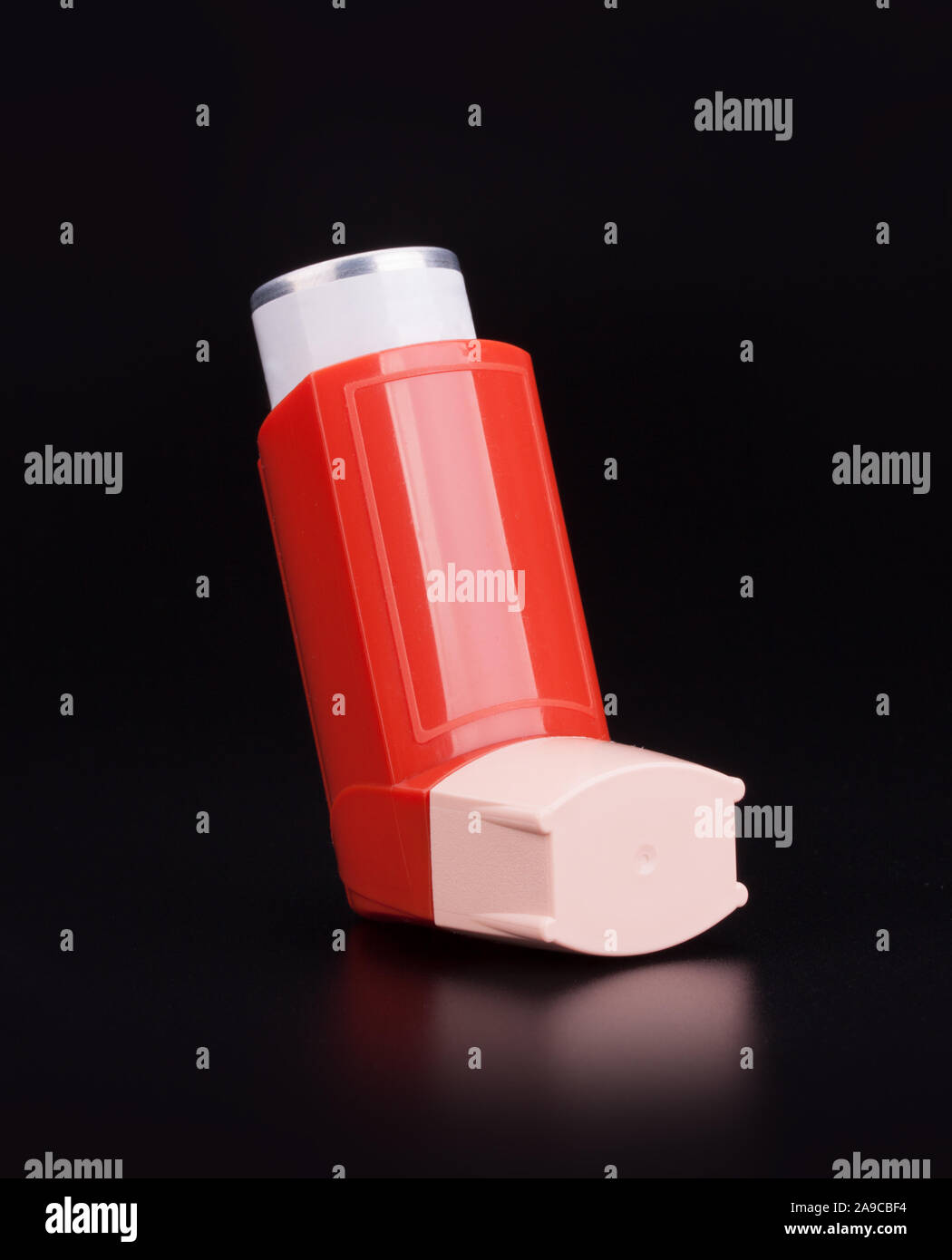 Bronchitis asthma inhaler on black background Stock Photo - Alamy